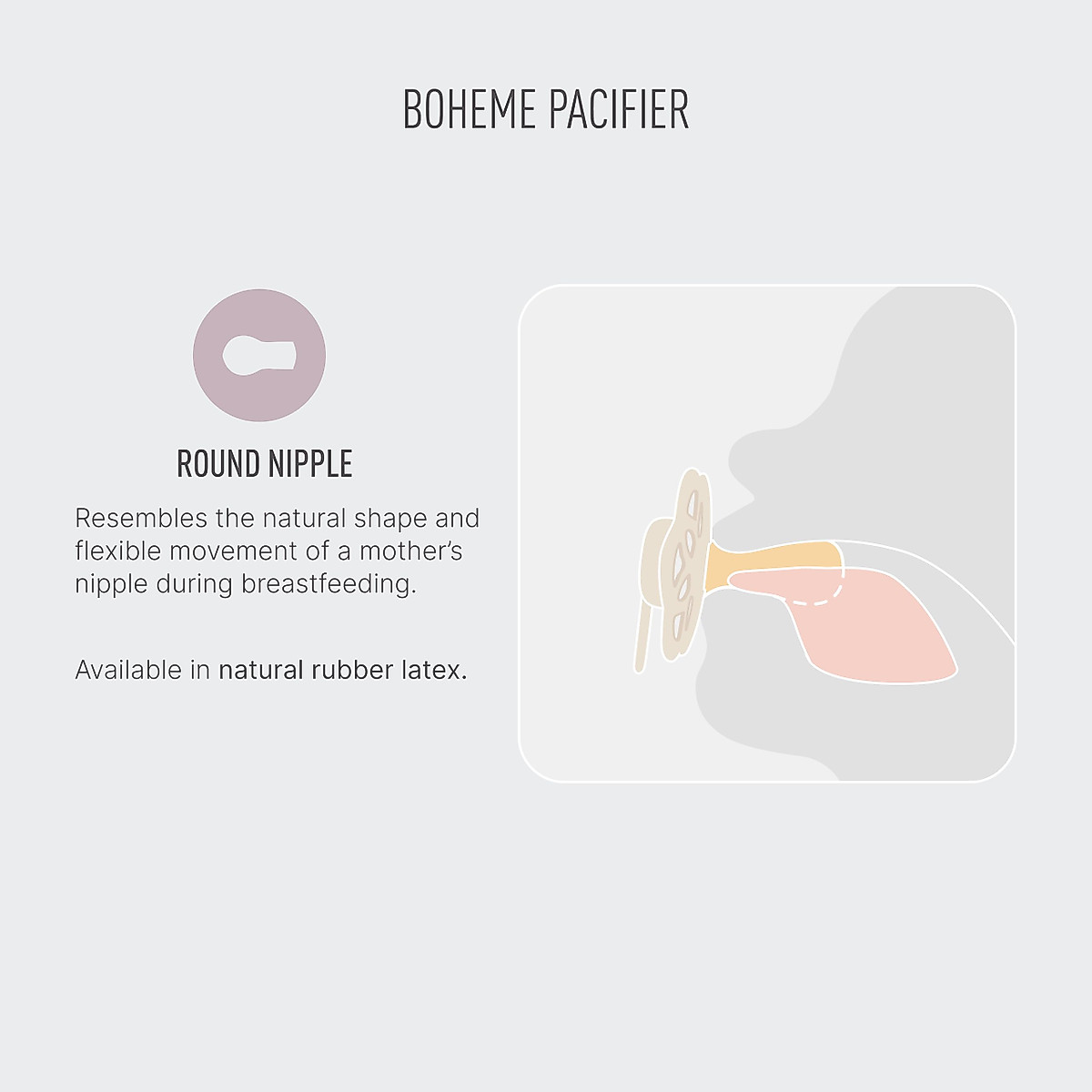 BIBS Pacifiers - Boheme Collection | BPA-Free Baby Pacifier | Made in Denmark | Set of 2 Woodchuck/Blush Color Premium Soothers | Size 6-18 Months