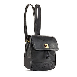 CHANEL, Pre-Loved Black Caviar 3 'CC' Backpack Medium, Black