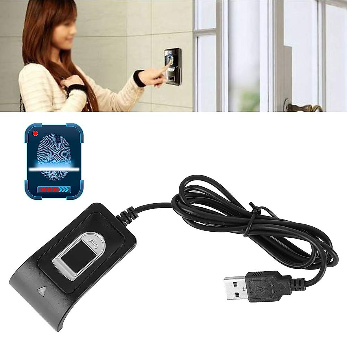 Eatbuy Fingerprint Reader, Compact USB Fingerprint Reader Scanner Reliable Biometric Access Control Attendance System