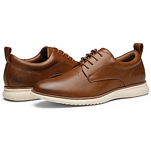 Jousen Men's Brown AMY9006 Dress Shoes, Size 10.5, Oxford, Classic Retro Style, Comfortable and Breathable
