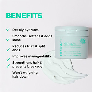 GLOSS.ME Hydrating & Shine System by DESIGNME | Natural, Sulfate Free Shampoo, Hair Conditioner for Dry Hair, Hair Serum, & Hair Mask | With Moisturizing Hemp & Argan Oil for Strong, Soft & Shiny Hair