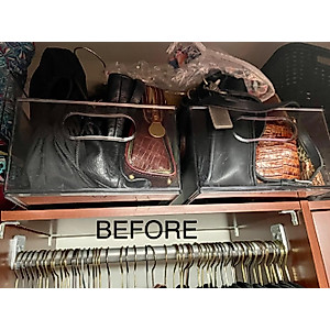 Clear Closet Bag Storage Dividers Rack, Detachable Cupboard Shelf, Acrylic Shelf Dividers, Purse Storage Organizer, Handbag Display Stand, Desk File Sorter Stand Holder Bookshelf