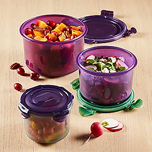 Lock & Lock ECO Food Storage Airtight Container Set with Lids, BPA Free, Round, 6 Piece, Assorted Colors