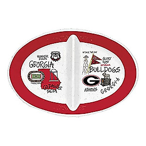 Magnolia Lane University of Georgia Bulldogs Football Mel 2 Section Platter