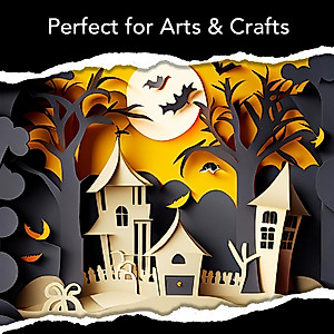 30 Sheets Halloween Cardstock 250gsm Halloween Construction Paper 3 Colors Cardstock 8.5 X 11 Inch, Black Cardstock Scrapbook Paper Kit for School Supplies, Holiday Crafting, Arts and Crafts