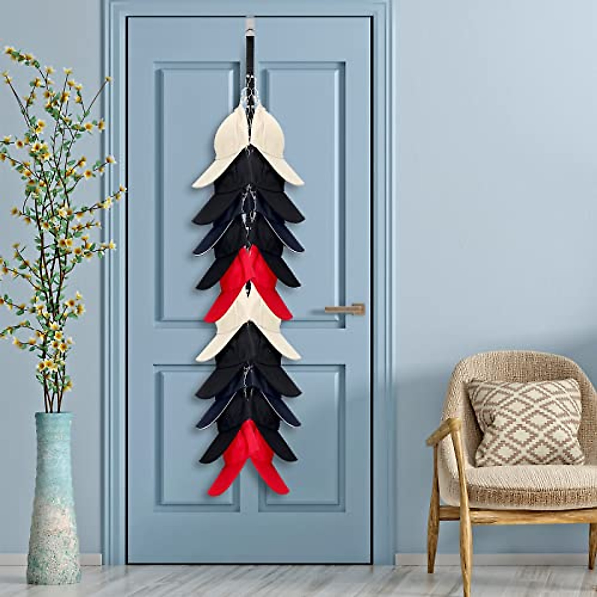 ZPXTI Hat Organizer Rack Holder for Closet , Easy Hat Storage Hangers for Baseball Caps, 20 Large Premium Clips for Baseball Caps,Ball Hats, Golf Caps, Beanies, & Sports Cap…