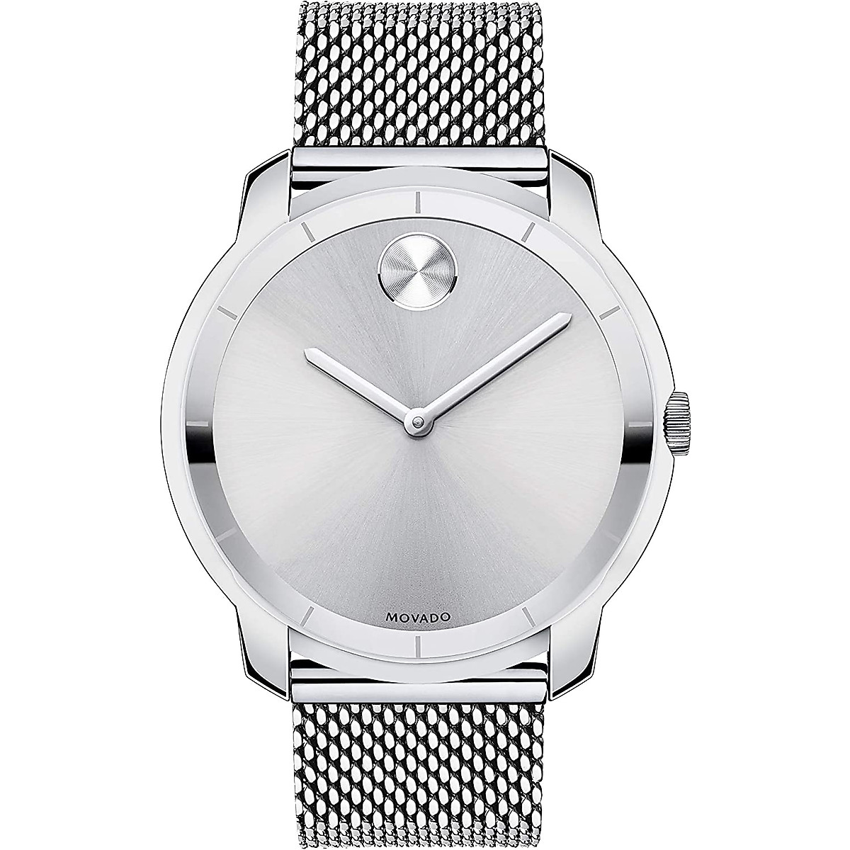 Movado Men's BOLD Thin Stainless Steel Watch with a Printed Index Dial, Silver (Model 3600260)