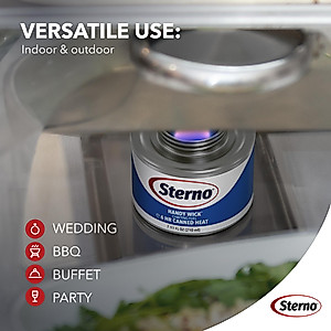 Sterno Handy Wick Fuel Cans - Chafing Dish Fuel Can with 6-Hour Burn Time, Chafer Fuel Cans Food Warmers, Pack of 12