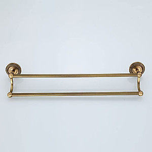 Bath Towel Bar European Style Antique Brass Antique Double Towel Rack, Bathroom Bathroom Towel Rail Towel Holder