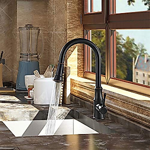 AguaStella AS94ORB Oil Rubbed Bronze Kitchen Sink Faucet with Pull Down Sprayer Single Handle High Arc