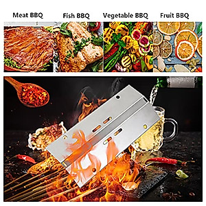Zemibi Heat Plate Shield Replacement for Cuisinart CGG-200 CGG-220 CGG-240 Gas Grill Models, Stainless Steel Heavy Duty BBQ Parts Flame Tamer Accessories, 16 3/4" x 7 3/8"