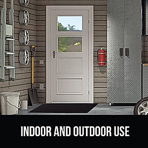 Gorilla Grip Ultra Absorbent Moisture Guard Doormat, Absorbs Up to 1.7 Cups of Water, Stain and Fade Resistant, Spiked Rubber Backing, All Weather Mats Capture Dirt, Indoor Outdoor, 29x17, Black