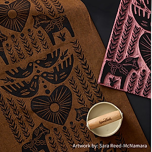 Speedball Fabric Block Printing Ink, 2.5 oz, Black, Non-Toxic Water-Miscible, No Heat Setting Required, Made in USA