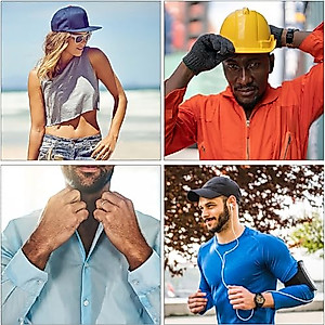 JiaUfmi 40 Pieces Hat Liner Cap Protection Insert Headband Sweatband Liner Disposable Sweat Pads for Baseball Tennis Hunting Hat Moisture Absorbing Supplies - 23.5 x 3.7 cm/ 9 x 1.45 Inches