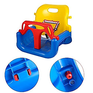 AIPINQI 3 in 1 Kids Swing Seat, Infant Toddler Children Secure Swing Seat Detachable Swing Seat High Back Swing Set for Playground Indoor Outdoor, Blue