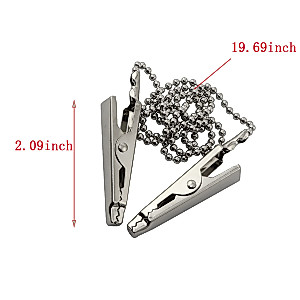 ZYAMY 4pcs Dental Bib Clips Metal Napkin Clip Chain Keep Your Napkin Securely Placed While Dining, Silver