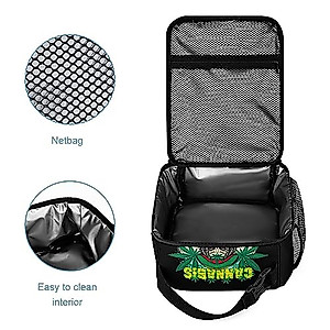 Skull and Weed Leaf 3 Pcs Backpack Set Portable Lunch Bag Pencil Pouch for Office