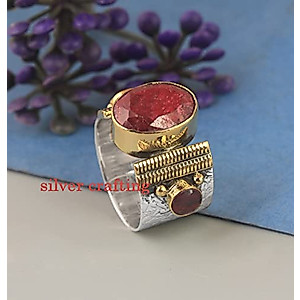 Red Ruby 925 Sterling Silver Gemstone Faceted Elegant Jewelry Ring Handmade Jewelry Designer Ring Jewelry (9)