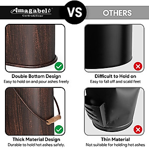 AMAGABELI GARDEN & HOME Ash Bucket with Lid Outdoor and Indoor Coal Bucket for Fireplace Medium Fire Bucket Metal Ash Can for Grill Charcoal Bucket Essential Tools for Indoor Fireplace Fire Pit Bronze