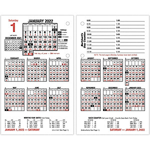 AT-A-GLANCE 2022 Daily Desk Calendar Refill by AT-A-GLANCE, 4-1/2" x 7-1/2", Loose-Leaf (E71250)