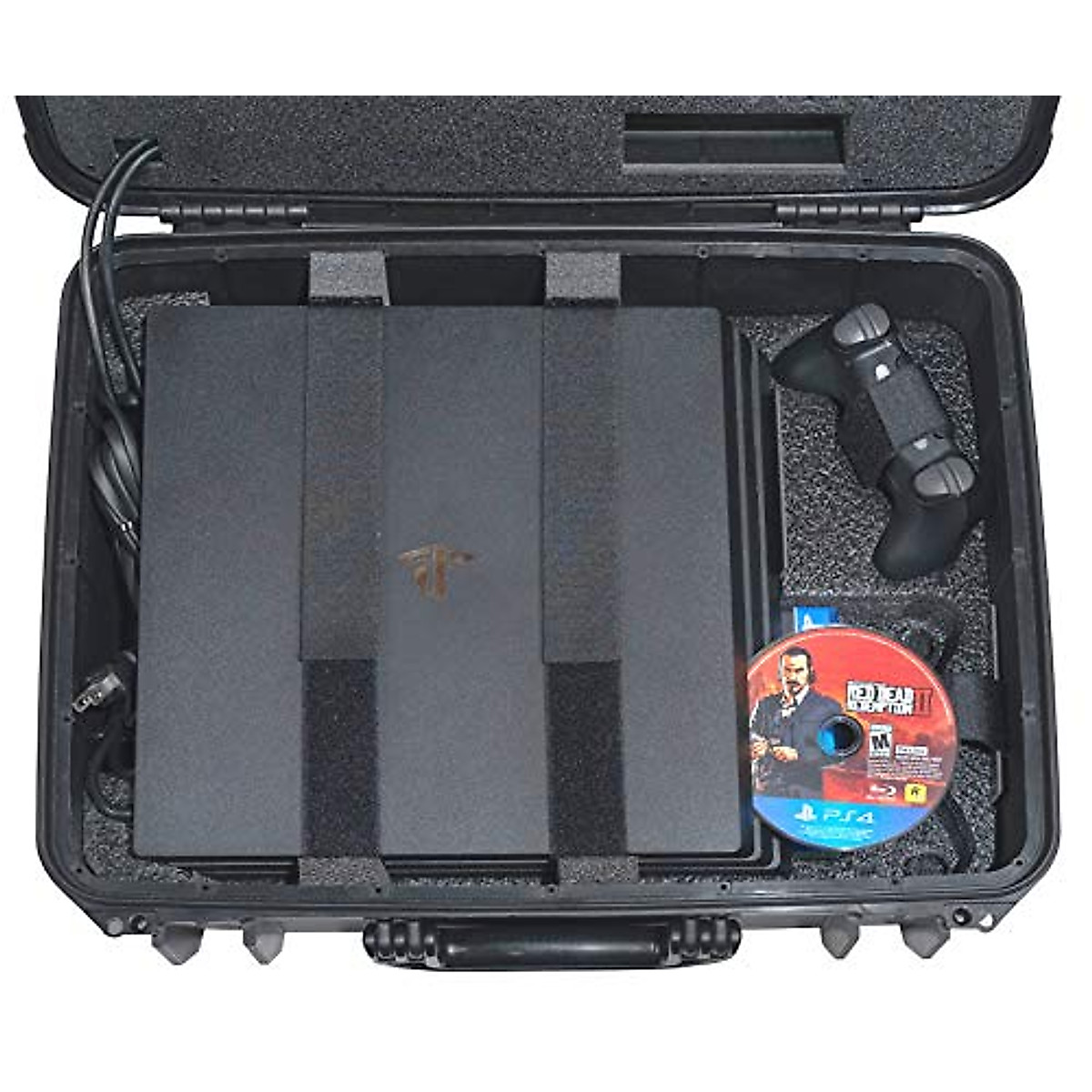 Case Club Gaming Station to fit Playstation 4. Portable Gaming Station with Built-in Monitor & Storage for PS4 Controllers & Games