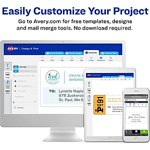 Avery 5667 Matte Clear Easy Peel Return Address Labels, Laser, 1/2 x 1 3/4, 2000/Box