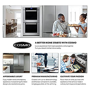 COSMO COS-2413ORM1SS Over the Range Microwave Oven with Vent Fan, 1.34 cu. ft. Capacity, 1000W, 24 inch, Black / Stainless Steel