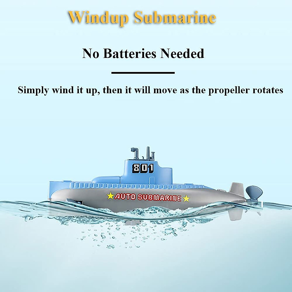 NEXTAKE Windup Submarine Bath Toy Clockwork Pigboat Floating Toy SUB Tub Toy Swimming Bathtub Toy Water Toy Fish Tank Toy Submarine Model Toy for Boys and Girls