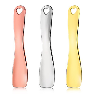 WLLHYF 3 PCS Metal Cosmetic Spoon Skincare Spatula Stick Applicator Beauty Spa Mini Spoon Skin Care Facial Cream Mask Scoop Makeup Tools for Facial DIY Mask Mixing