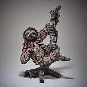 Enesco Edge Sculpture Sloth in Tree Animal Figurine, 18.6 Inch, Brown and White