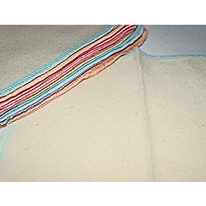 1 Ply Organic Flannel Washable Baby Wipes 8 x 8 Inches 10 Pack Assorted Pastel Set