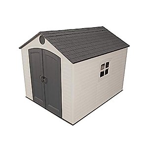 Lifetime 6405 Outdoor Storage Shed with Window, Skylights, and Shelving, 8 by 10 Feet