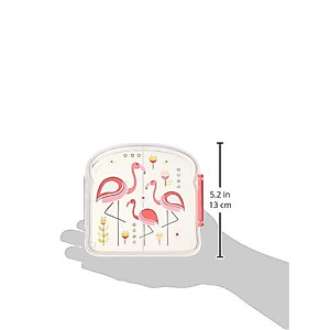 SugarBooger Good Lunch Sandwich Box, Flamingo, 1 Count (Pack of 1)
