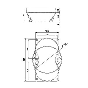 Tinker3D Antminer S19 T19 S17 T17 Double Fan Shroud 6 Inch Outlet to 2X 4 Inch Round ASIC Miner Air Cooling Duct 2X 120mm USA Made (1)