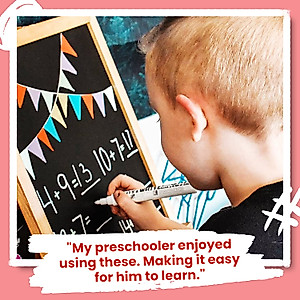 Chalkola White Chalk markers (6 Pack) - White Dry Erase Liquid Chalk Pens for Chalkboard, Blackboard, Window, Bistro, Car Glass, Board, Signs - Erasable ink 6mm Reversible Tip + 50 Chalk labels