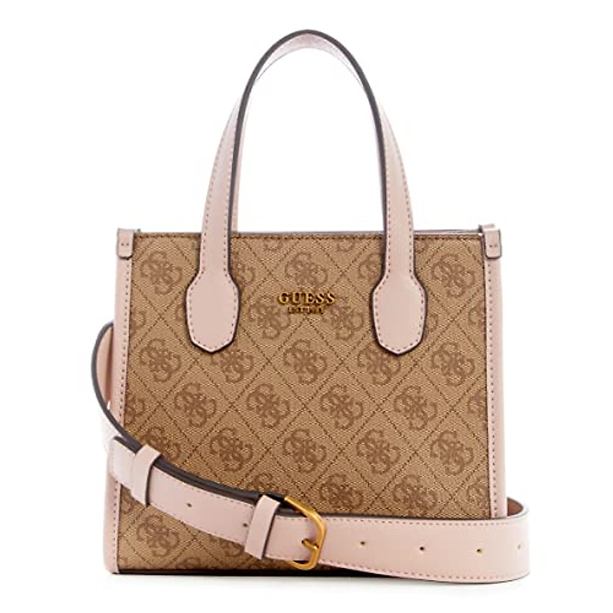 GUESS Silvana Mini Tote, Latte Logo/Rosewood
