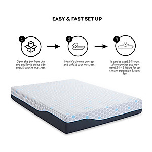 OTRIEK King Size 10 Inch Bamboo Charcoal Memory Foam Mattress, Fiberglass Free Cooling Gel Bed Mattress in a Box, CertiPUR-US Certified, Medium Firm Mattress (King)