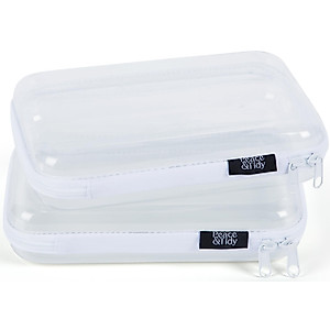 Peace & Tidy Hard-Sided Storage Case, Clear & White
