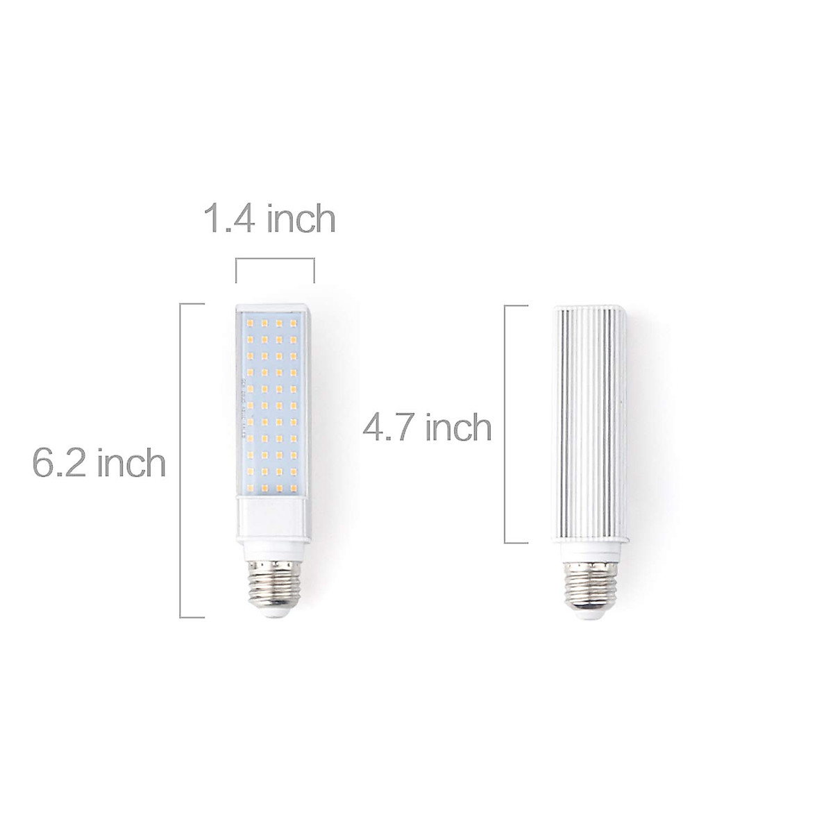 Necgemlex LED Plant Grow Bulbs for Grow Light for Indoor Plants, Sun Light, 44 LEDs of 17W (50W Fluorescent Bulbs Equivalent), 2 Pack