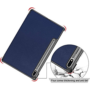 zukof Smart Case for Samsung Galaxy Tab S9+ Plus (2023) 12.4 inch Tablet (SM-X810/SM-X816B/SM-X818U) Slim Stand Protective Folding Cover for Galaxy Tab S9 Plus 12.4" with Auto Wake/Sleep (Dark Blue)