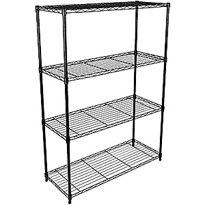Simple Deluxe 4-Tier Heavy Duty Storage Shelving Unit,Black,36Lx14Wx54H inch, 1 Pack