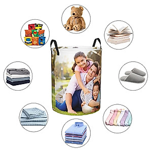 Custom Laundry Hamper For Kids Adults Personalized Dirty Clothes Large Storage Basket Collapsible Customized Waterproof Laundry Baskets With Handle For Bathroom Living Room Bedroom Home Hotel