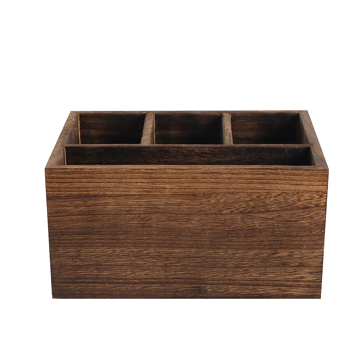 TNQNCFL Wooden Farmhouse Utensil Holders for Countertop,Spoon And Fork Holder,Wooden Utensil Holder,Utensil Caddy With 4 Compartments,for Silverware,Spoons,Pens,Staples