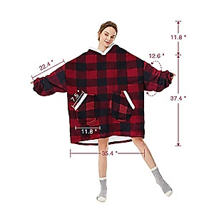 Wearable Blanket Hoodie for Women Men Oversized Giant Thick Cozy Fleece Sherpa Soft Warm Weighted Sweatshirt Hooded Cat
