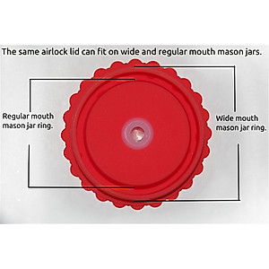 Mason jar Silicone Lid and Silicone duck bill check valve Airlock, Fits Regular and Wide mouth Mason jars. Made from 100% silicone, Great for fermenting. 4 Pack. Not made for canning.