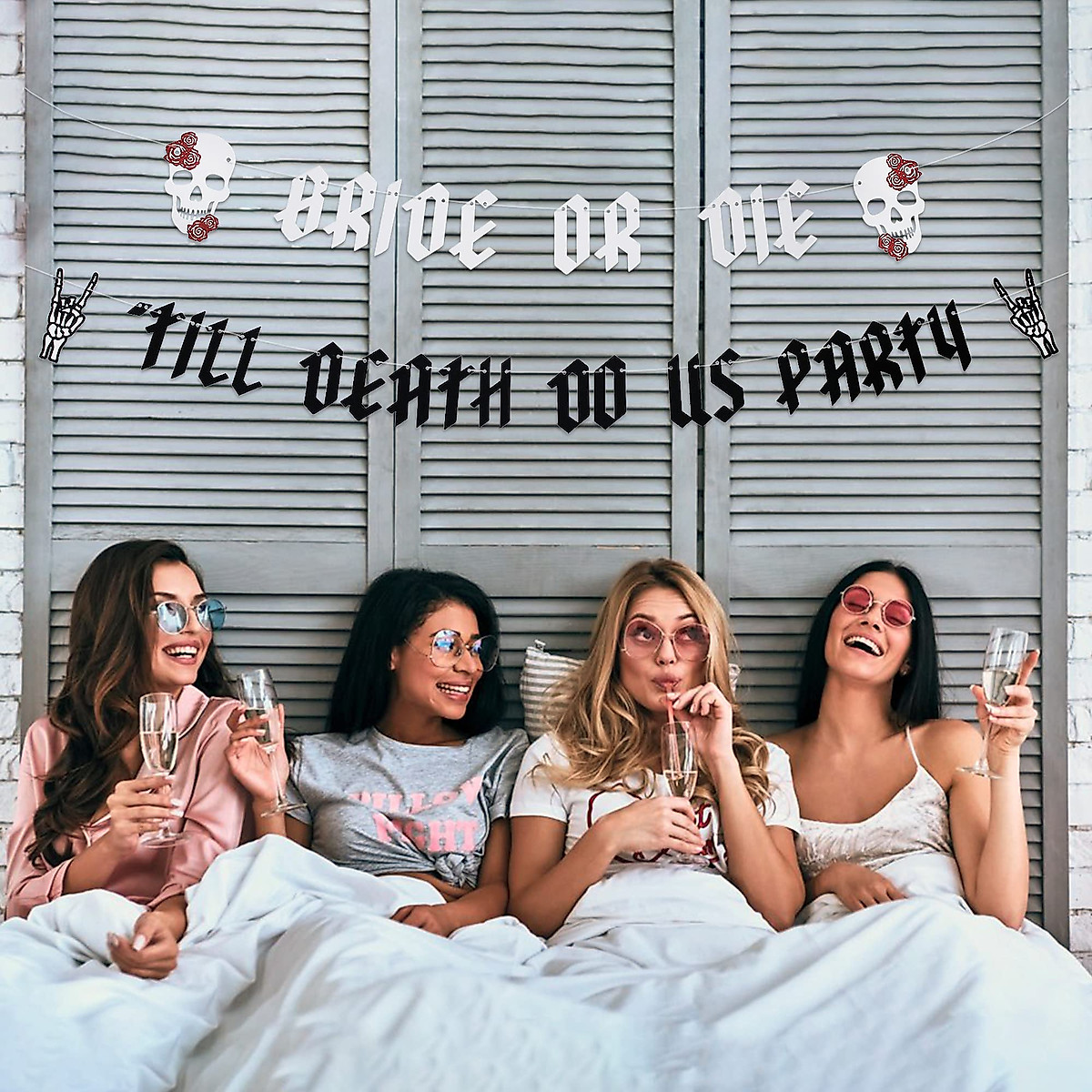 Bride or Die Bachelorette Party Decorations, Till Death Do Us Party Party Decorations, 2 banner bundle, 35 pieces