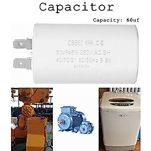 60uF CBB60 Capacitor, CBB60 Run Capacitor for Start-up of AC Motors with Frequency of 50Hz/60Hz,for Washer Air Conditioners Compressors Pump and Motors.