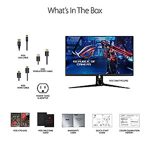 ASUS ROG Swift PG329Q 32” Gaming Monitor, 1440P WQHD (2560x1440), Fast IPS, 175Hz (Supports 144Hz), 1ms, G-SYNC Compatible, Low Motion Blur Sync, Eye Care, HDMI DisplayPort USB, Display HDR 600, Black