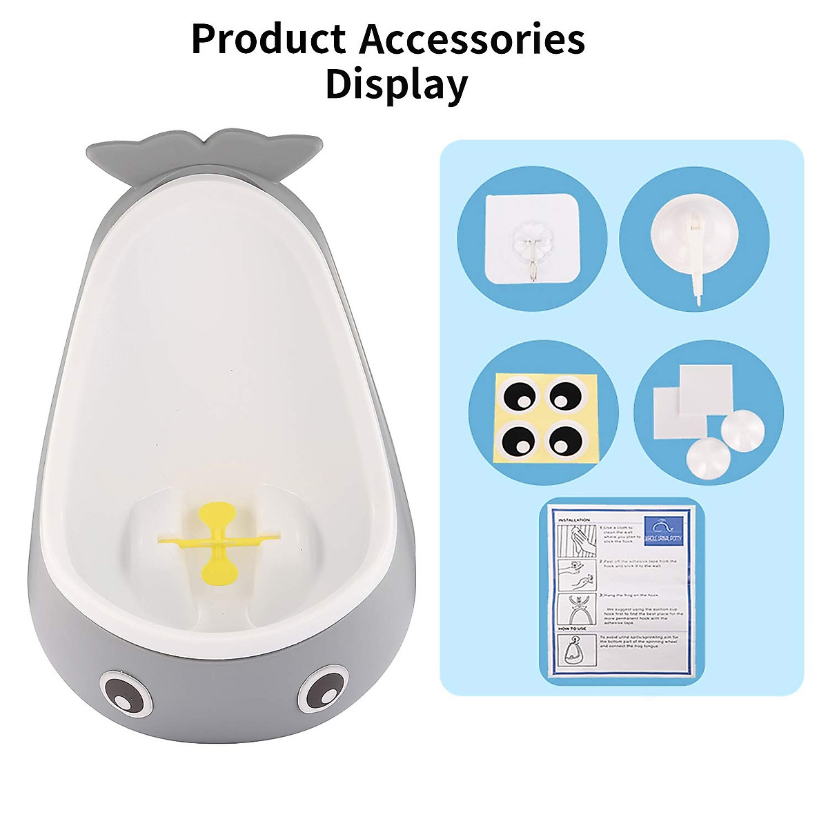 Whale Potty Training Urinal for Boys Toilet - Gray