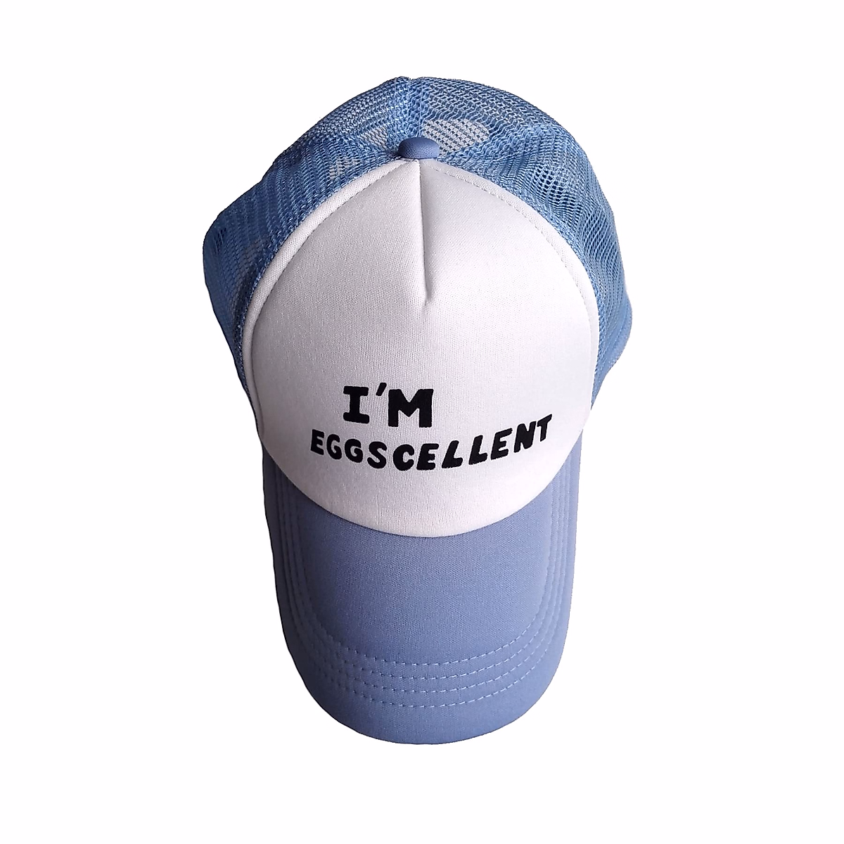 I'm Eggscellent Trucker Hat The Regular Show Cap Rigby Mordecai TV Show Costume Blue
